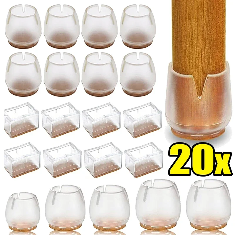 4-20pcs-Transparent-Chair-Leg-Caps-Furniture-Table-Prevent-Scratches ...