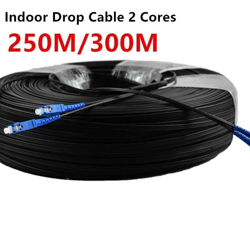 Optical Fiber Indoor Drop Cable, 2 Core, 2 Steel Wire, Patch Cord, SC ...