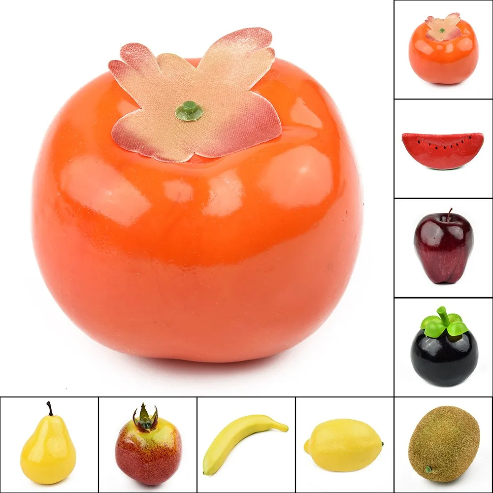 Variety Artificial Fruits Plastic Fake Fruit Kitchen Table DIY Food ...