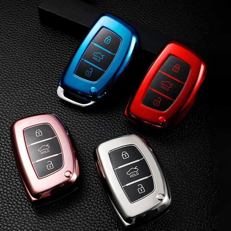 TPU-Car-Remote-Key-Case-Cover-Holder-Fob-For-Hyundai-Tucson-Santa-Fe ...