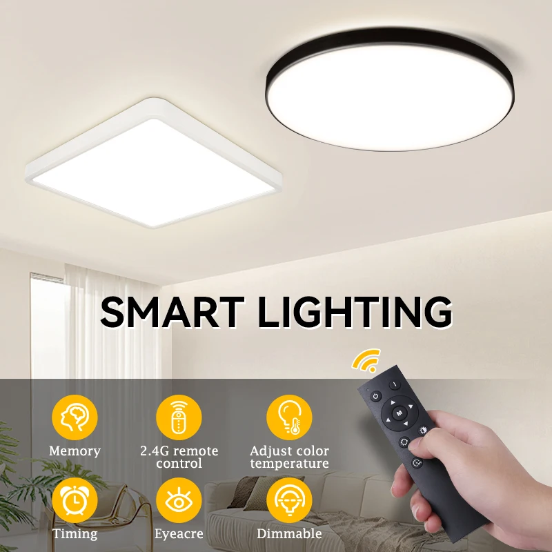 LED-Ceiling-Lamps-110-220V-Smart-Lamp-Dimmable-Ceiling-Lights-Remote ...