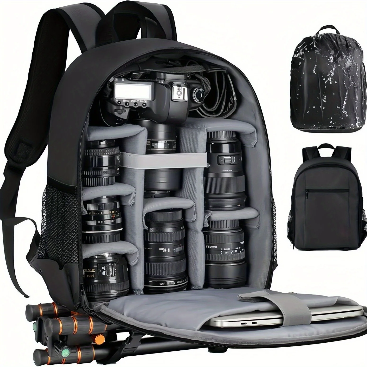 Professional Waterproof DSLR Camera Backpack for Men Women with Rain ...
