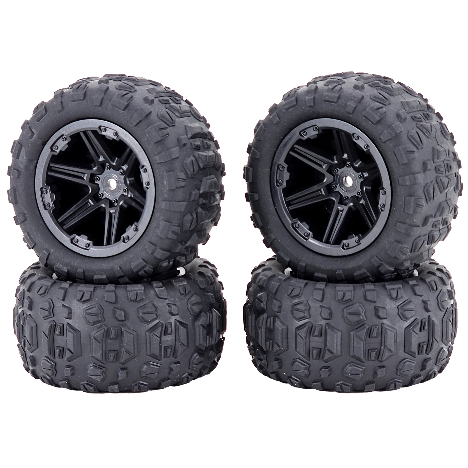 4PCS 85mm 12mm Hex Rubber Tires Wheels for SCY 16101 16102 16103 MJX ...