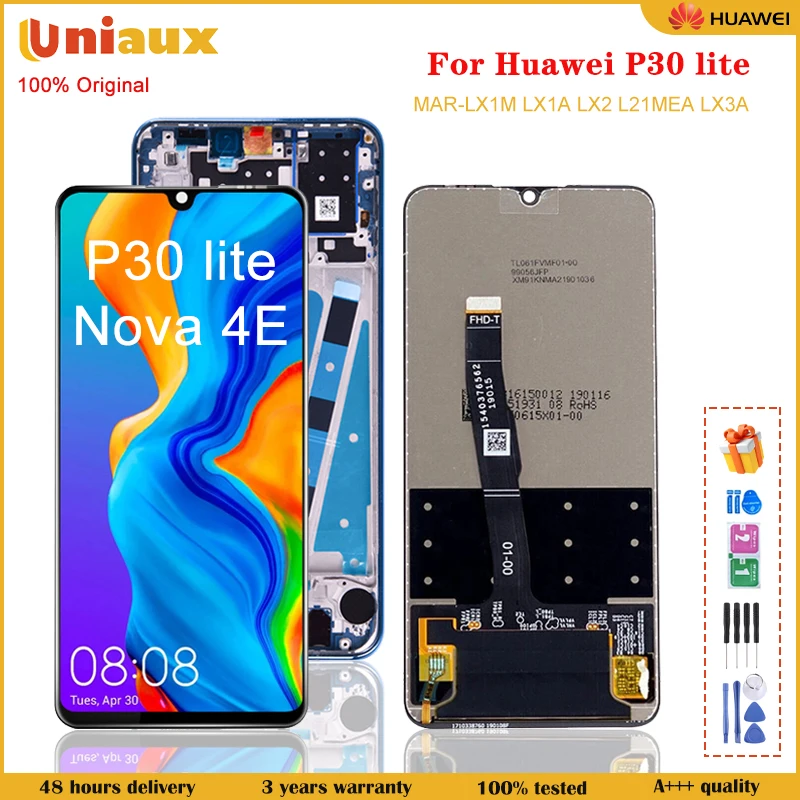 6.15 "para huawei p30 lite lcd original MAR LX1M lx1a lx2 l21mea lx3a display 10 tela de toque ...