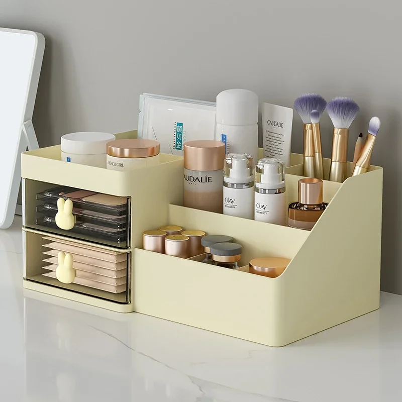 Desktop-Makeup-Organizer-Drawer-Type-Multi-Compartments-Skincare-Makeup ...
