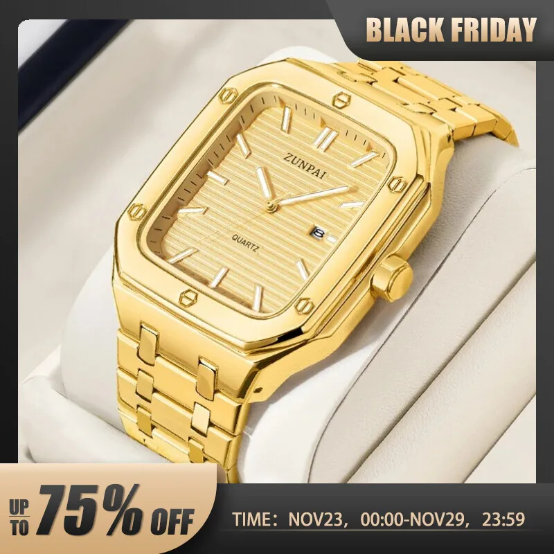 Luxury-Fashion-Mens-Square-Watches-Simple-Male-Business-Stainless-Steel ...