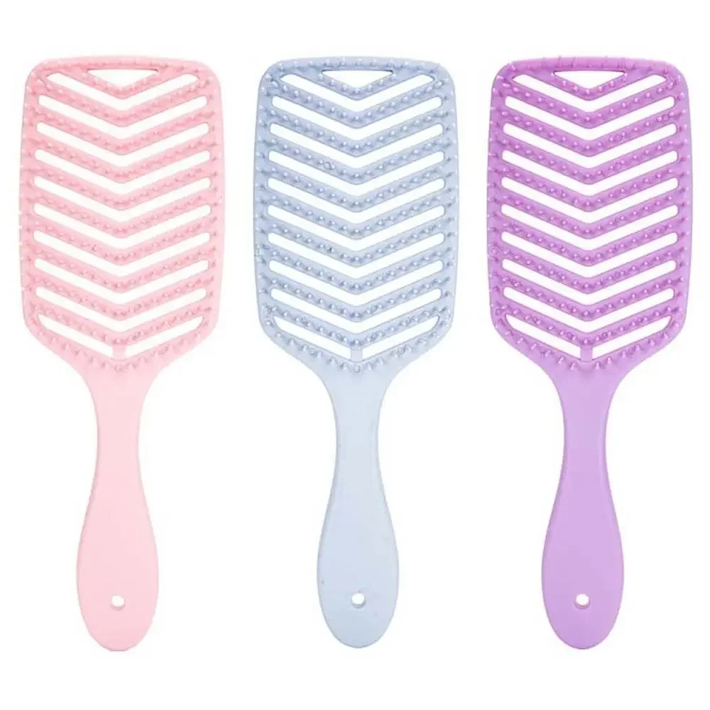 Portable-Solid-Color-Wide-Teeth-Comb-Professional-Durable-Arc-Fluffy ...