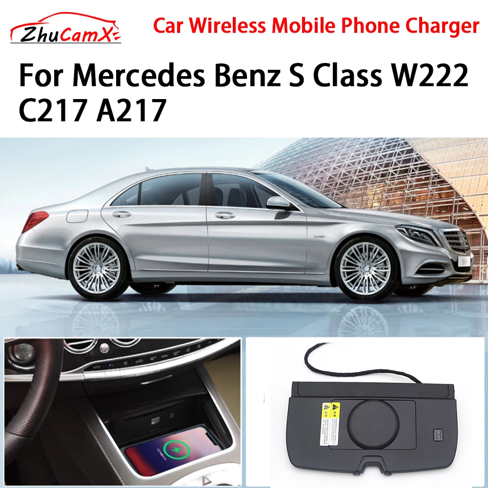 Car Wireless Mobile Phone Charger Center Console Storage QI 18W iPhone ...