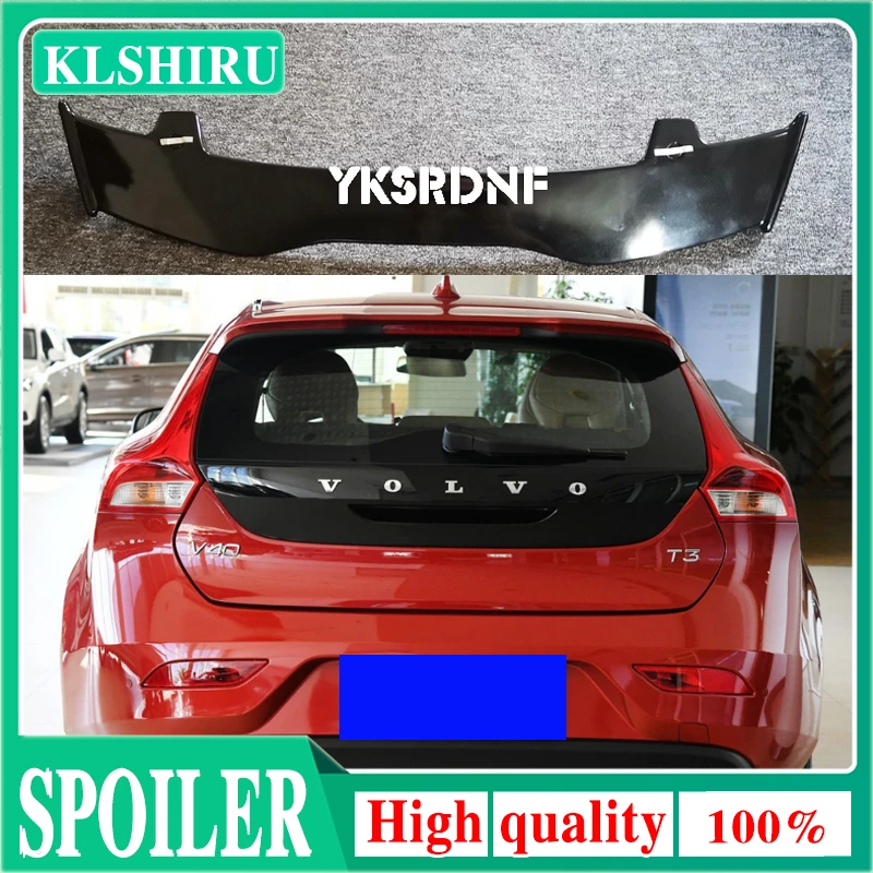 For Volvo V40 2013-2019 Spoiler ABS Plastic Carbon Fiber Look Hatchback ...