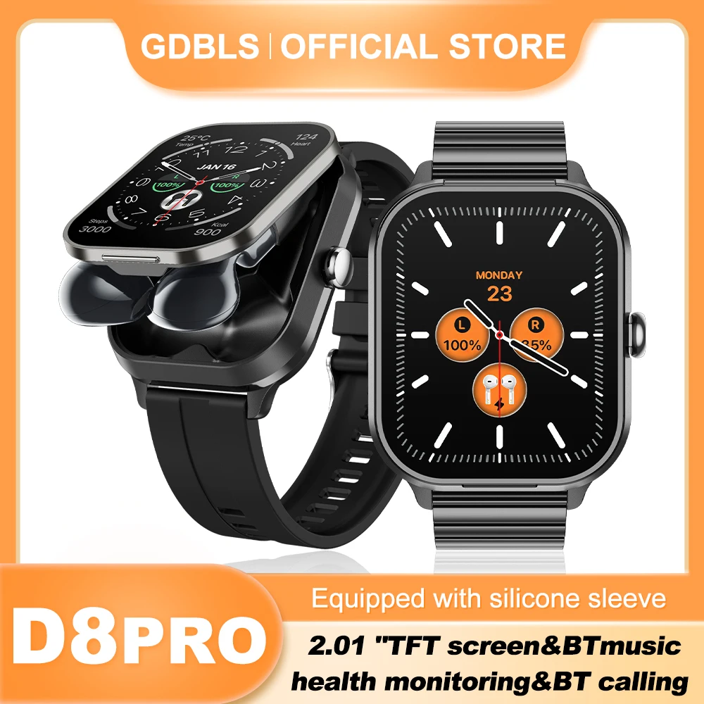 Smart-Watch-D8-PRO-TWS-2-in-1-Headset-Wireless-Bluetooth-Call-Multifunction-Connectivity-Mobile ...