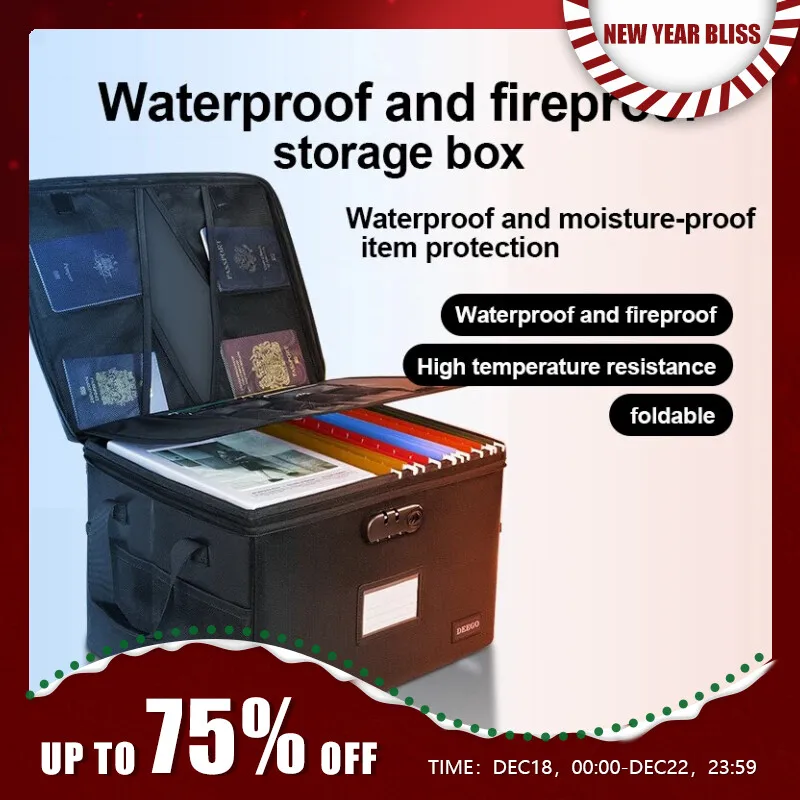 Firproof-Document-Box-Office-Large-Capacity-Waterproof-Safe-Case-Zipper ...