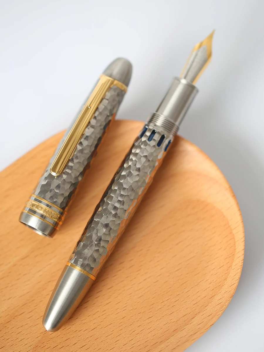 MAJOHN-New-Titanium-Alloy-Ti-136-Piston-Pen-Metal-Brushed-Anti-slip ...