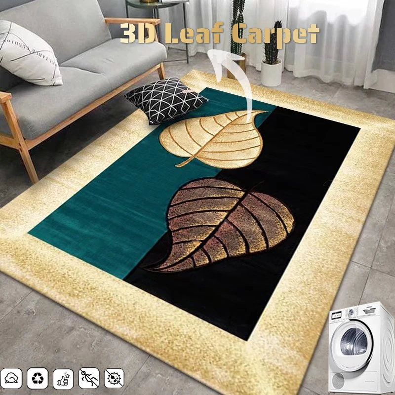 3D-Gold-Leaves-Rug-Luxury-Carpet-for-Living-Room-Sofa-160x200-Large ...