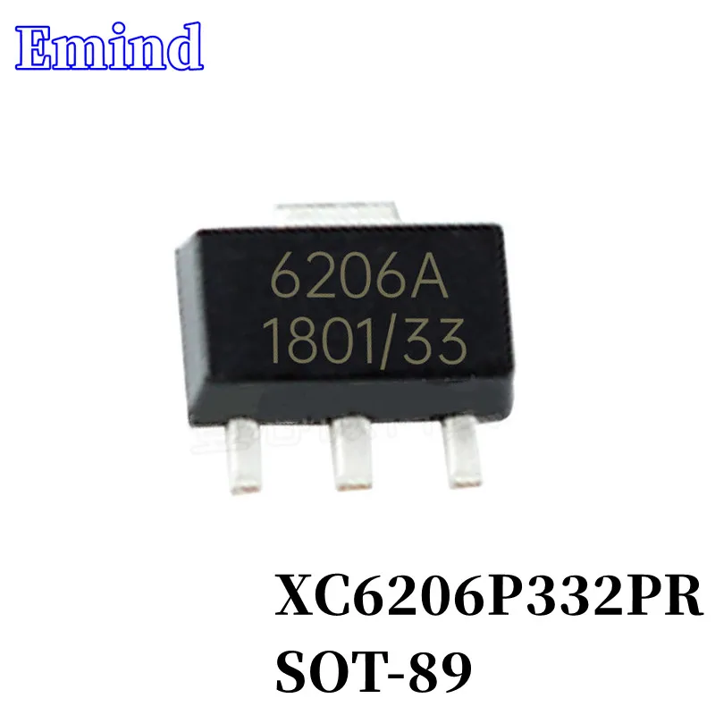 50Pcs-XC6206P332PR-6206-3-3V-Silkscreen-6206A-SOT-89-3-3V-LDO-3 ...