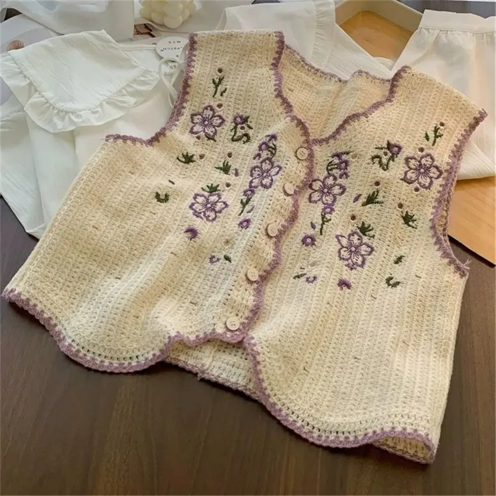 Pastoral-Style-Summer-Autumn-Women-Vest-Embroidery-Vintage-Knitted ...