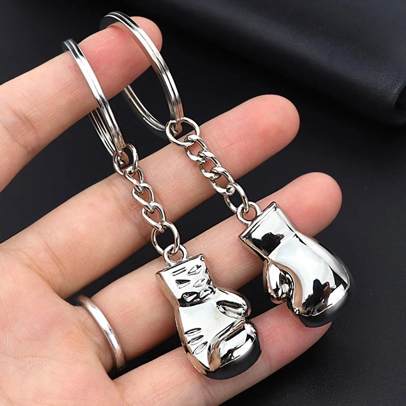 Fashion Men Boxing Gloves Pendant Keychain 3D Metal Boxer Movement ...