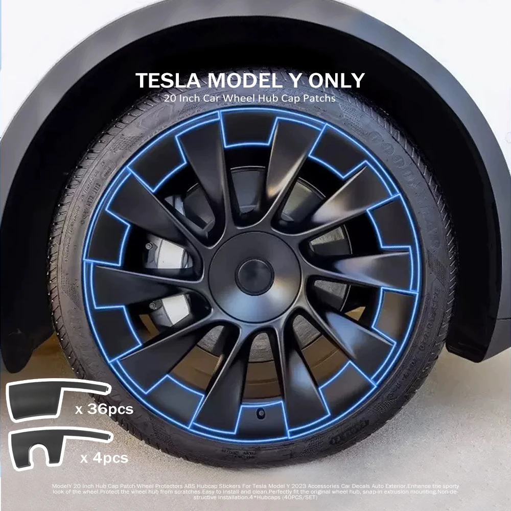 For-Tesla-Model-Y-20-Inch-Car-Hub-Cap-Patch-Wheel-Protectors-ABS-Hubcap ...