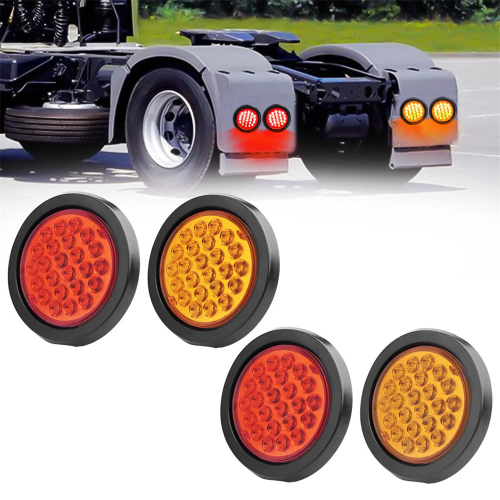 2Pcs-24V-24-LED-Round-Car-Rear-Tail-Light-Brake-Stop-Side-Marker-Turn ...