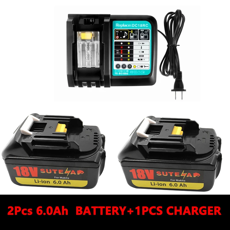 BL1860 Batteries18V Recarregável 6000mAh Bateria de Iões de Lítio para Makita 18v 6Ah BL1840 ...
