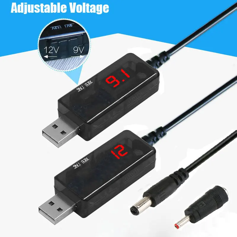 USB Boost Converter DC 5V to 9V 12V USB Step-up Converter Cable + 3.5x1 ...