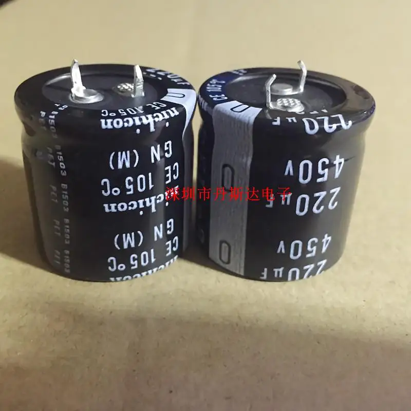 6PCS Genuine NICHICON GN 450V220UF 30X30mm electrolytic capacitor 220uF/450v CE 105 degrees ...