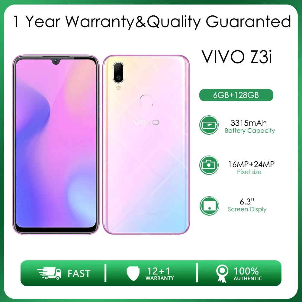 Original Unlocked VIVO Z3i Dual Sim 6GB RAM+128GB Octa-core 16MP 6.3'' 3315mAh Android 8.1 FM ...