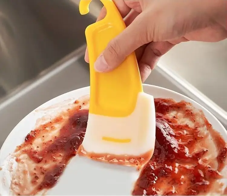 Kitchen Scraper Oil Stain Cleaning Silicone Spatula Cake Baking Pastry ...