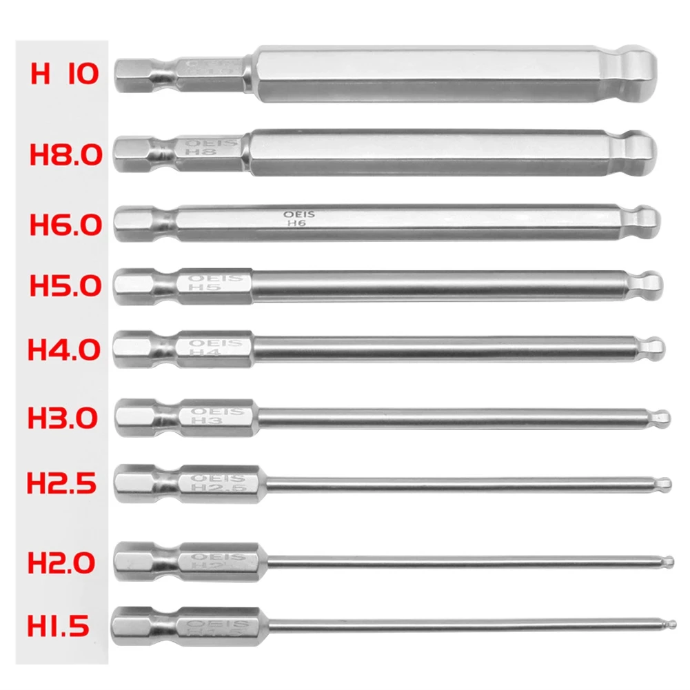 Hex Screwdriver H2 Long | Magnetic Driver Bit | Ball End Hex Driver ...