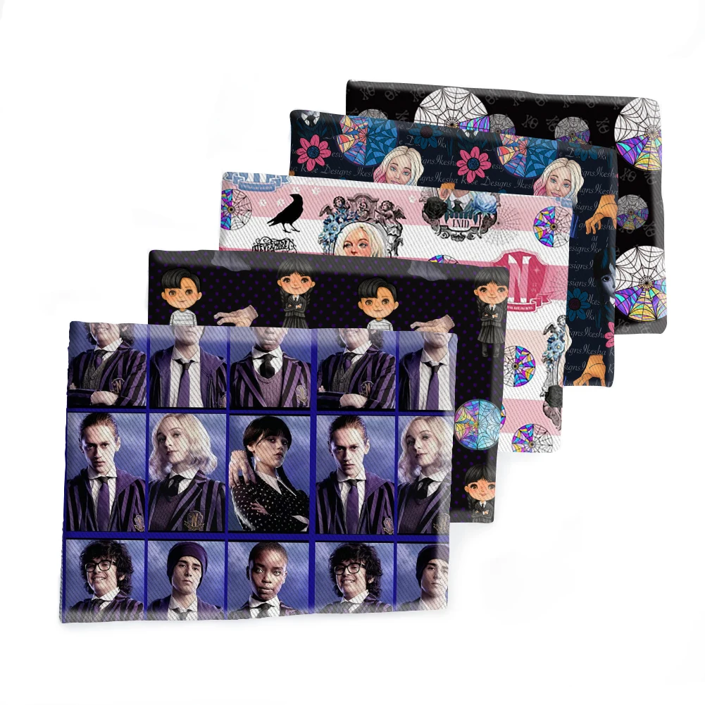 Cartoon Wednesday Addams Character Printed Twill Fabric for Patchwork ...