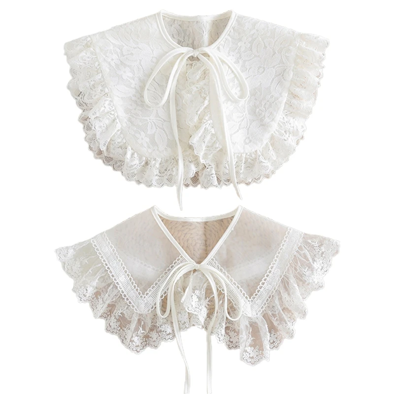 Collar Women's White Hollowing-Out Lace Floral Fake Collar False Collar ...