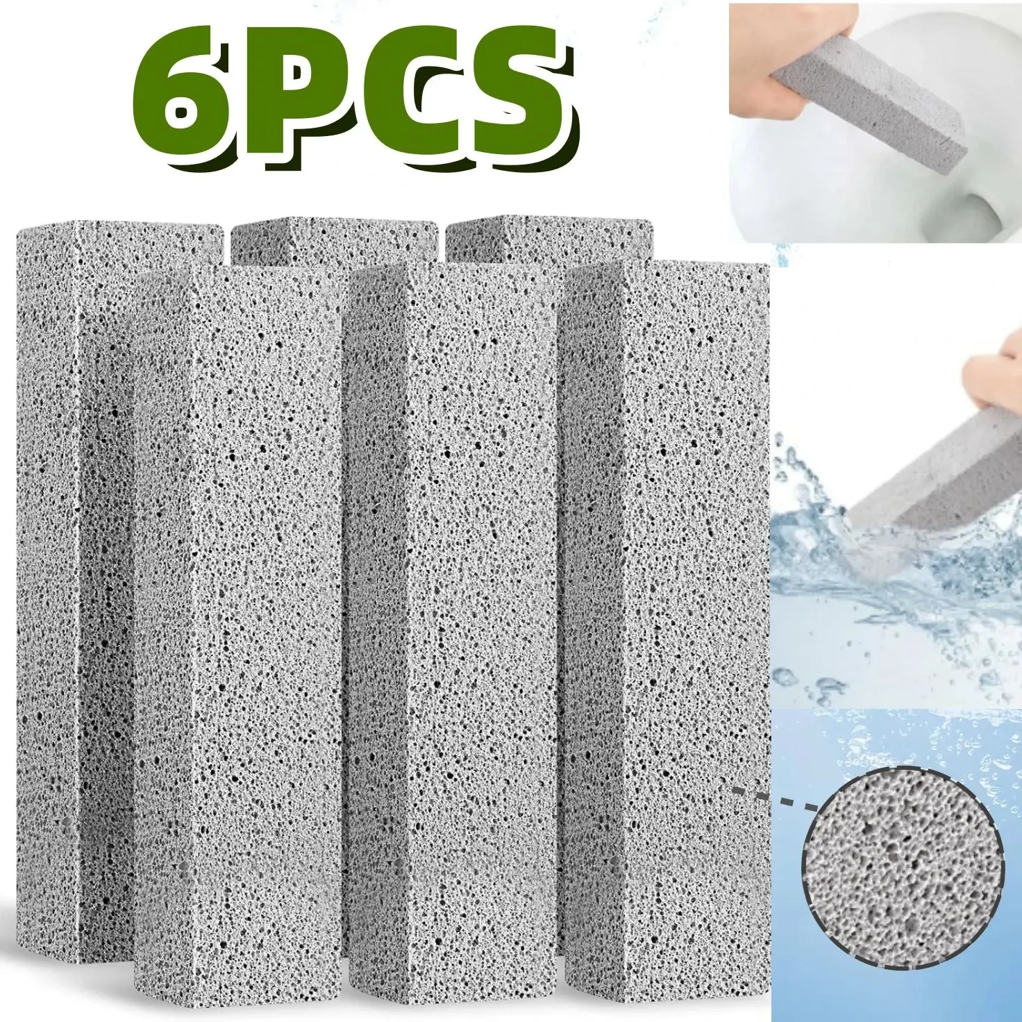 6PCS-Pumice-Stone-Cleaning-Stick-Toilet-Limescale-Rust-Stain-Removal ...
