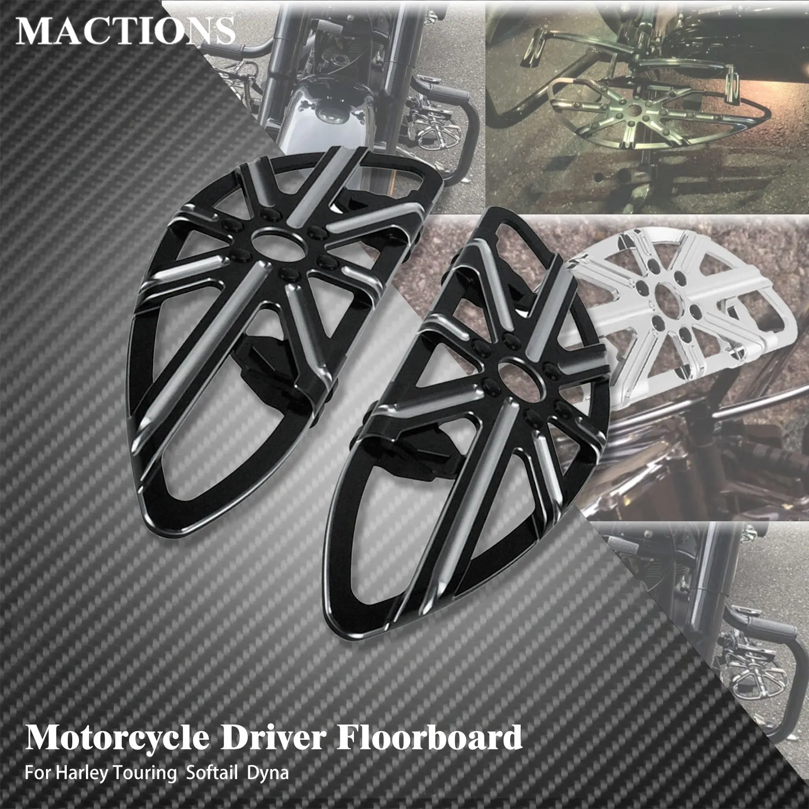 Motorcycle-Front-FootPegs-Footrest-Driver-Pedal-CNC-Foot-Peg-For-Harley ...