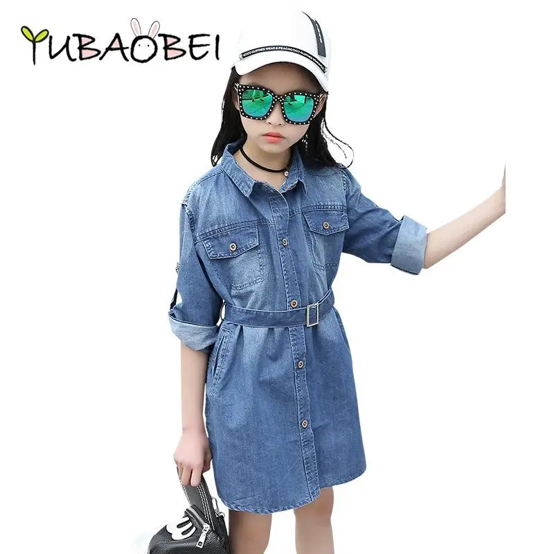 YUBAOBEI Fashion Jean Shirt Dress for Girls Spring Kids Girls Jeans ...