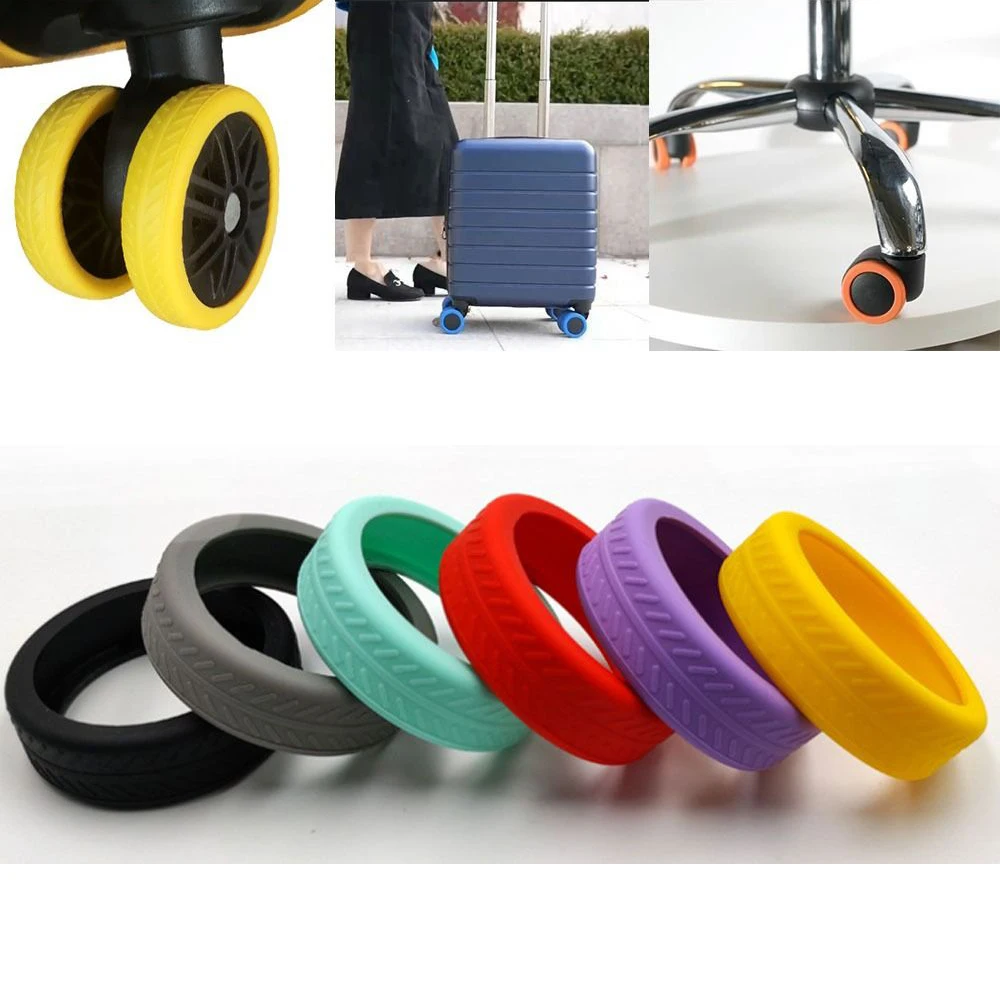 4-8Pcs-Pure-Color-Luggage-Wheels-Protector-with-Silent-Sound-Silicone ...