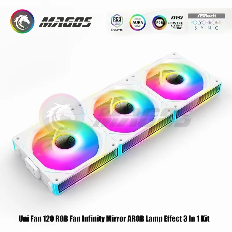 Uni-rgb Infinity Mirror Fan Argb Lamp Effect Em Ventilador Cableless ...