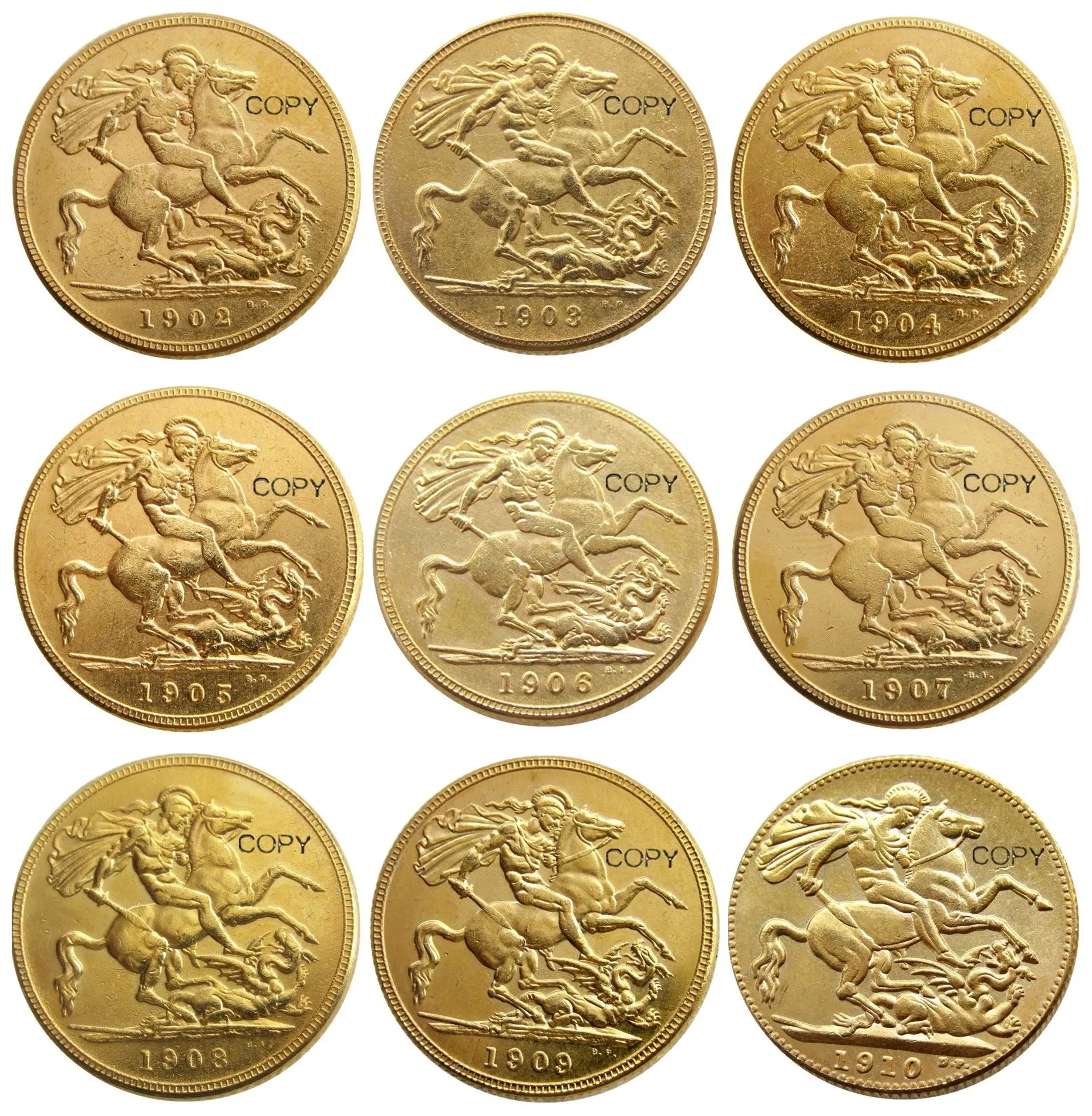 1902-1910-9PCS-Dates-For-Chose-KING-EDWARD-VII-MATT-PROOF-GOLD-PLATED-1 ...