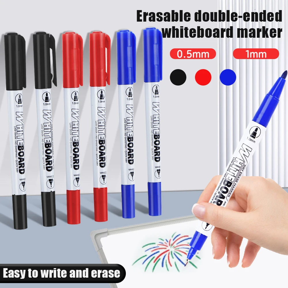 10 Pcs Whiteboard Marker Pens Blackboard Pens Thick and Thin Double Pen ...