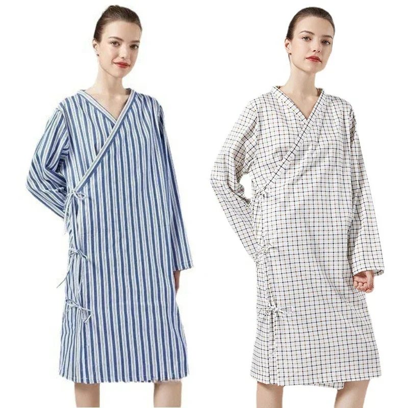 Batas-de-algod-n-para-pacientes-para-hombres-y-mujeres-ropa-de-dormir ...