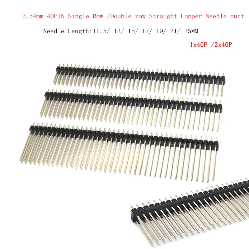 10Pcs 2.54mm Double row Single Row Male 1x40P Breakaway PCB Board Pin ...
