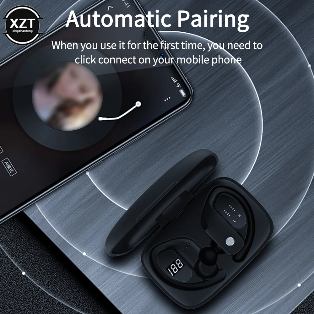 New-Bluetooth-Headphones-True-Wireless-Earbuds-Ear-Hooks-Sports ...