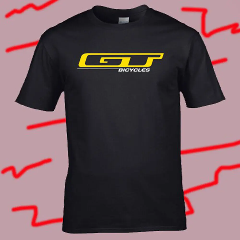 Gt-Bicicletas-Logo-T-shirt-preta-T-shirt-de-bicicleta-masculina-tamanho ...