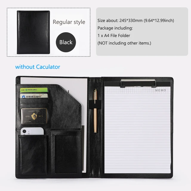 A4 Business Padfolio File Folder for Document Holder Clipboard Folder ...
