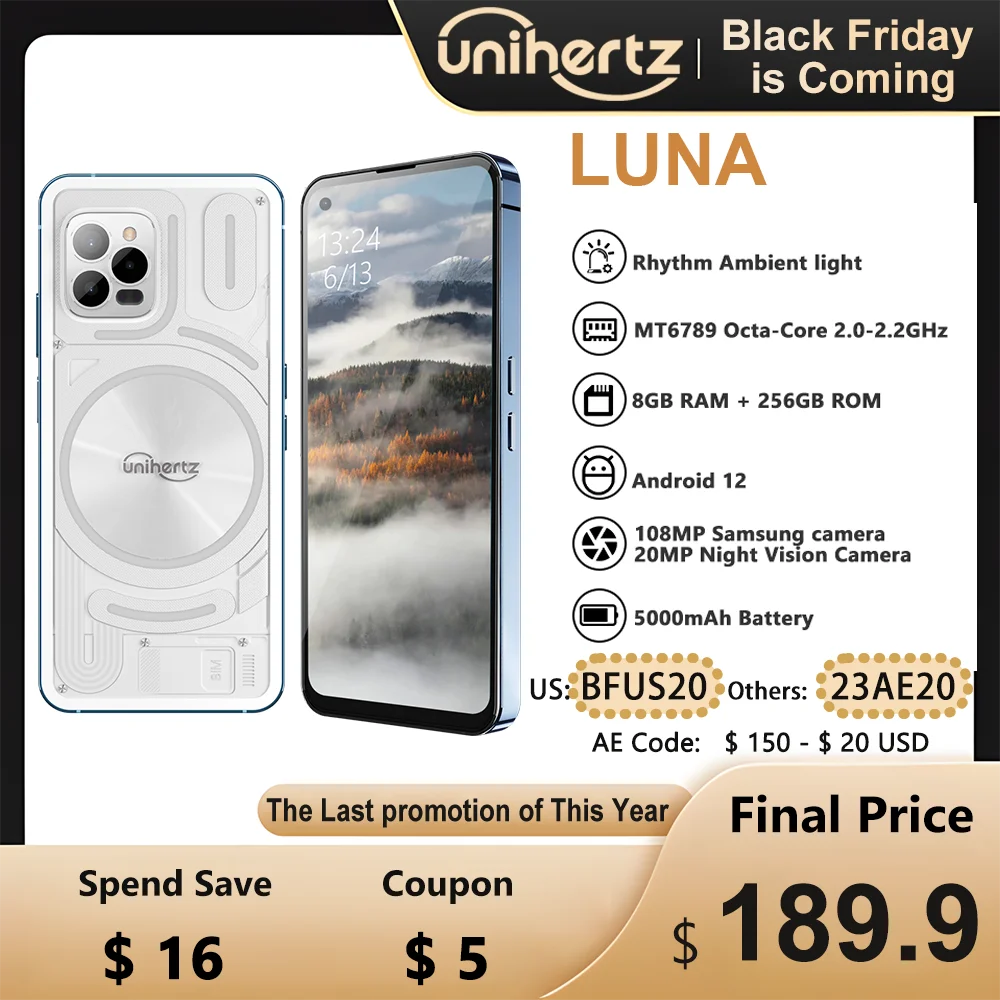 Unihertz-Luna-Smartphone-Rhythm-Ambient-Light-8GB-256GB-108MP-G99 ...
