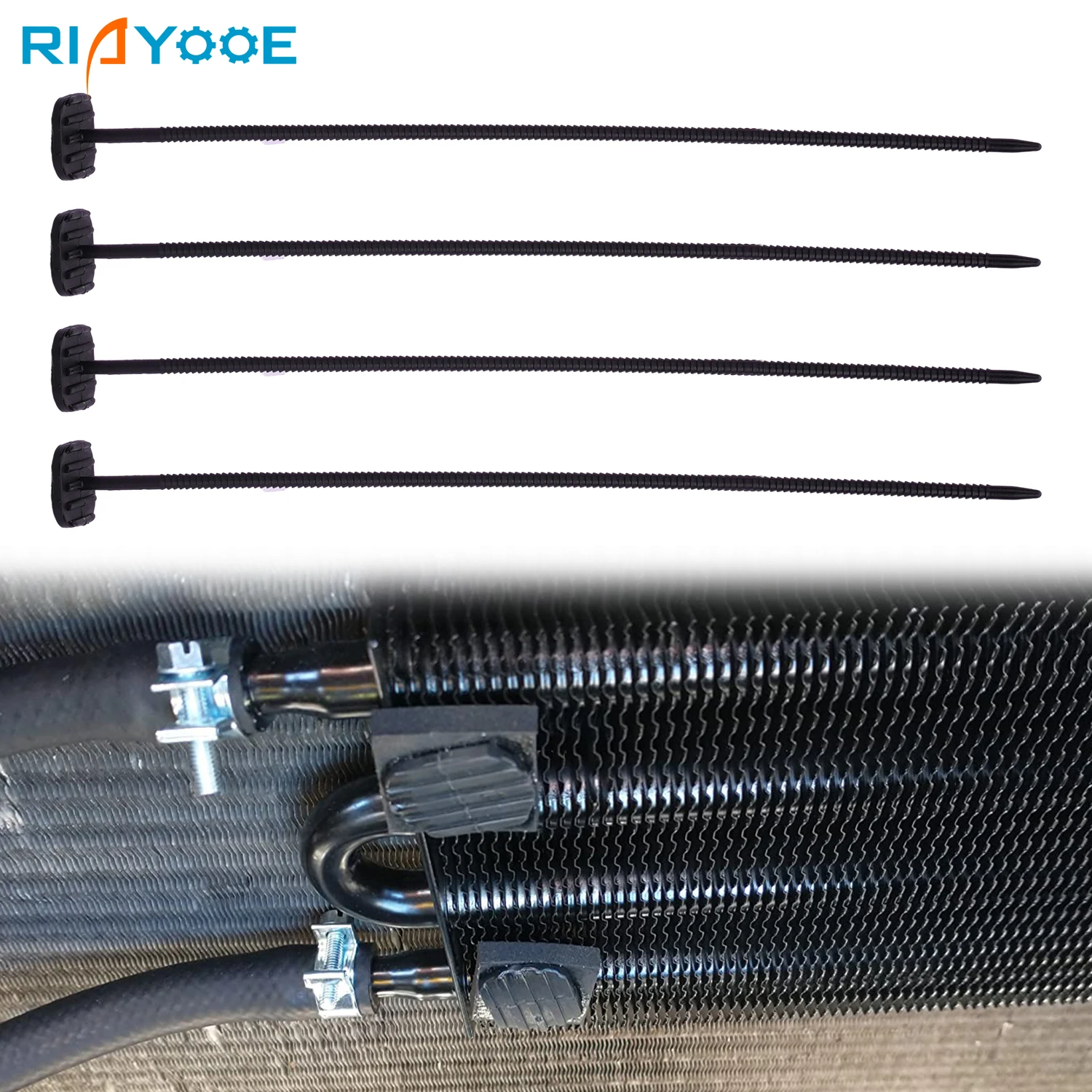4PCS-Universal-Auto-Car-Fan-Mounting-Kits-Plastic-Rod-Black-For ...