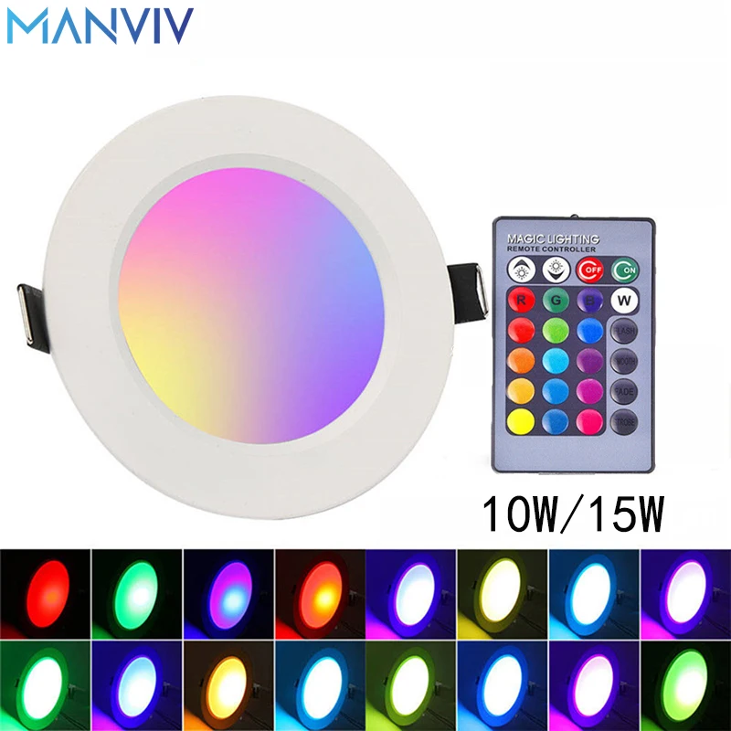 MANVIV LED Downlight 10W/15W Ceiling Light RGB Dimmable Downlight ...