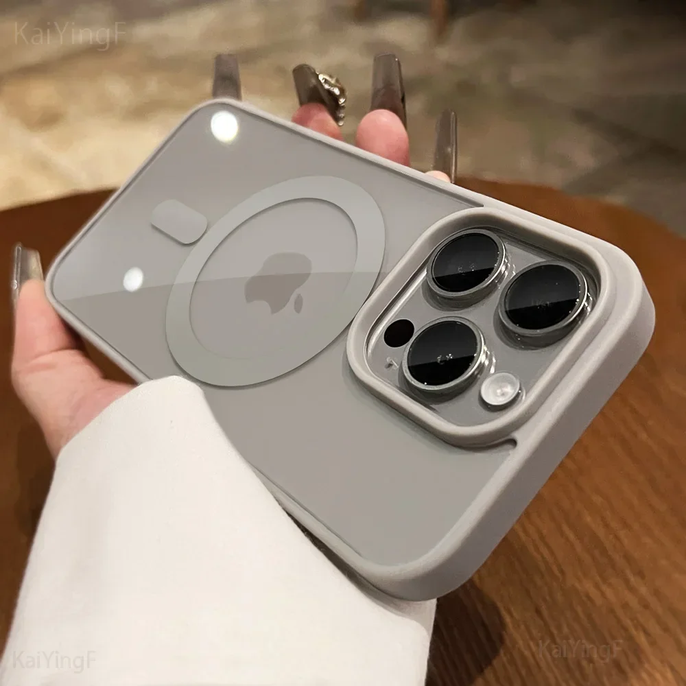 Magsafe-funda-transparente-de-lujo-para-iPhone-carcasa-magn-tica-de ...