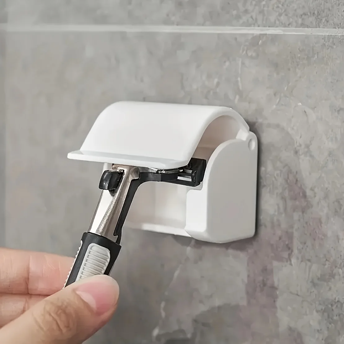 Black/Grey Easy-Install Shower Shaver and Electric Toothbrush Holder ...