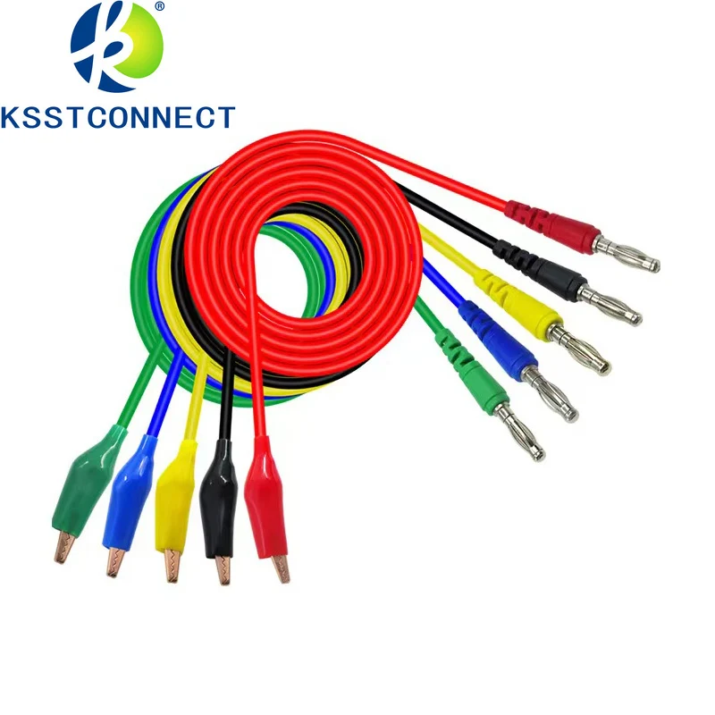 P1042-4mm-Banana-Plug-to-Alligator-Clip-Multimeter-Test-Leads-Red ...