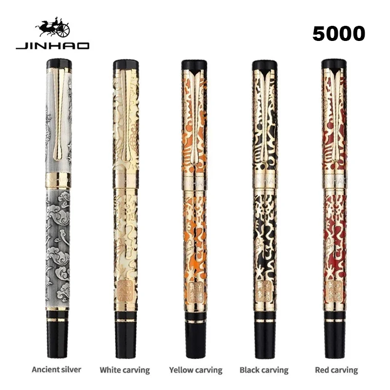 Jinhao-5000-Luxury-Metal-Fountain-Pen-Dragon-Texture-Carving-Executive ...