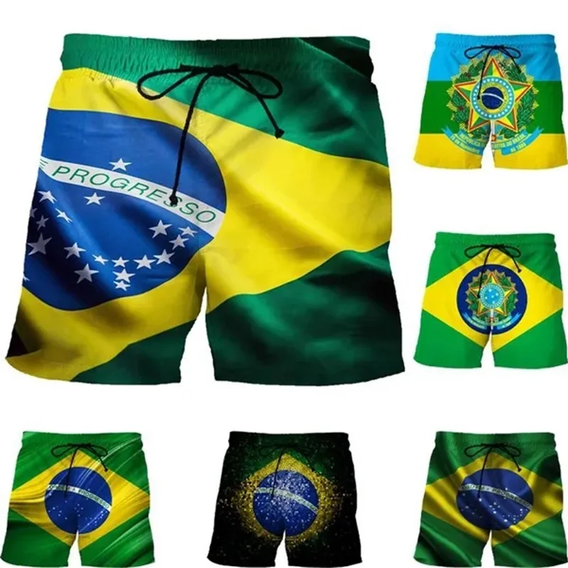 3D-Printing-Brazil-Flag-Pattern-Beach-Shorts-For-Men-Summer-Fashion ...